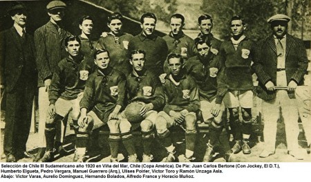 SELECCIÓN CHILENA SUDAMERICANO AÑO 1920. Con Humberto Elgueta, Pedro ...